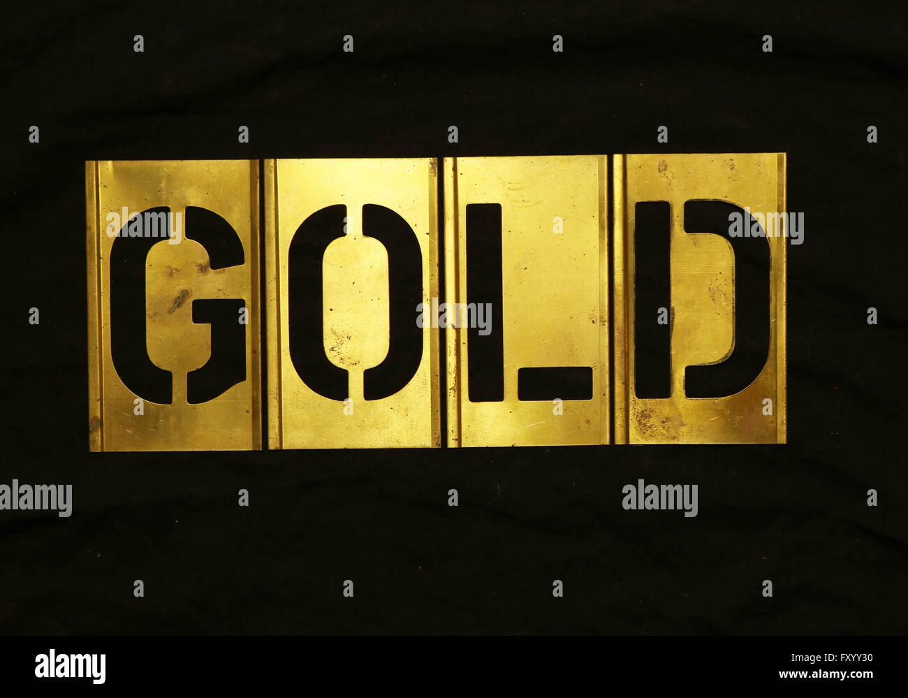 Stencil Military Stencil Gold Stock Photo - Alamy