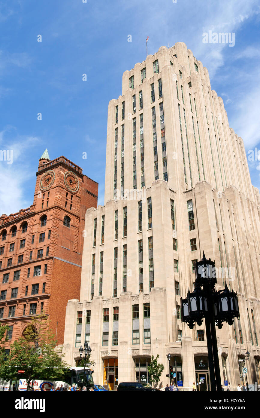 Montreal, Canada - August 19, 2008: Aldred Building, in art deco style ...
