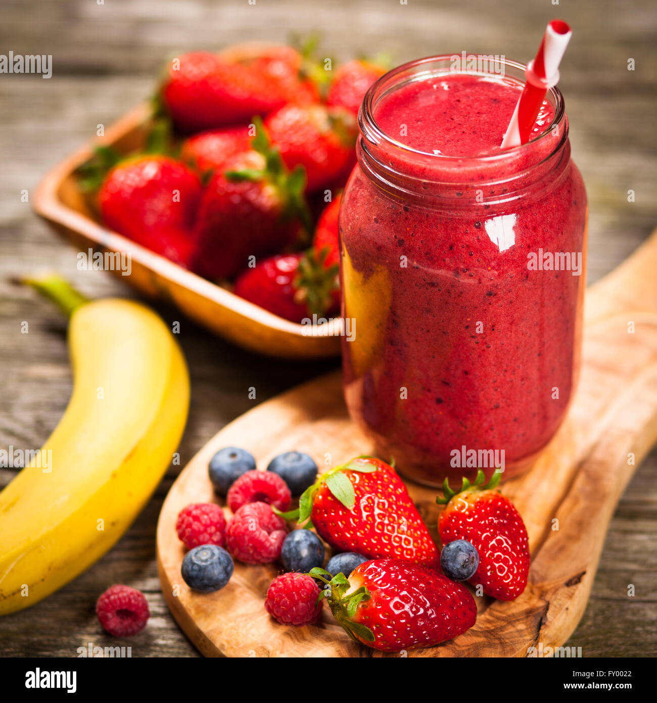 Fresh berry smoothie Stock Photo - Alamy