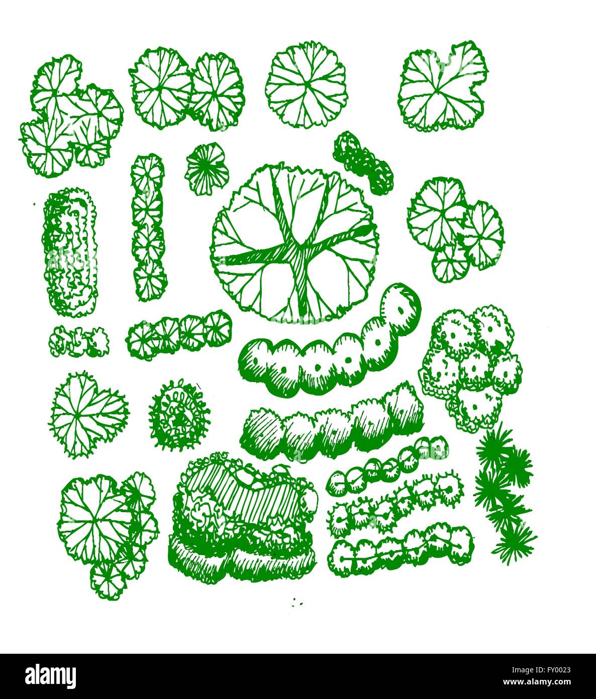 Trees top view for architecture landscape design projects Stock Vector ...