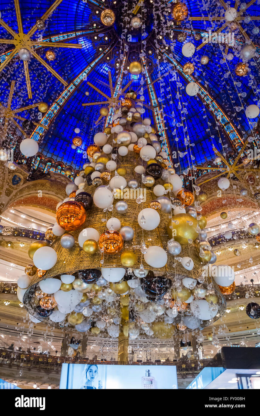 Paris, France, Inside Central Atrium, Galeries Lafayette Department ...