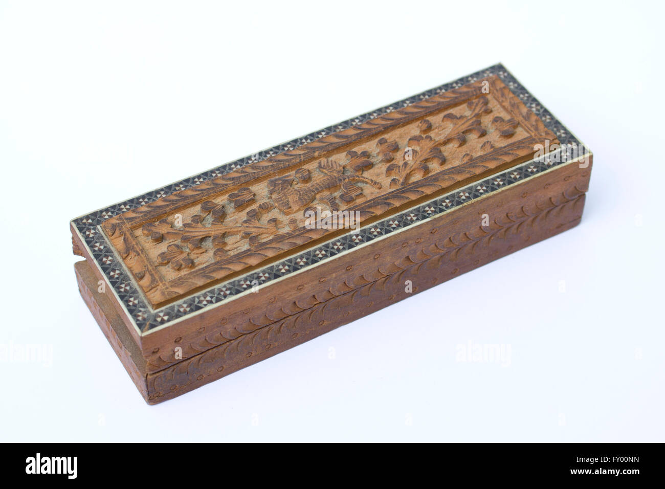 Vintage Small Wooden Box on White Background Stock Photo - Alamy