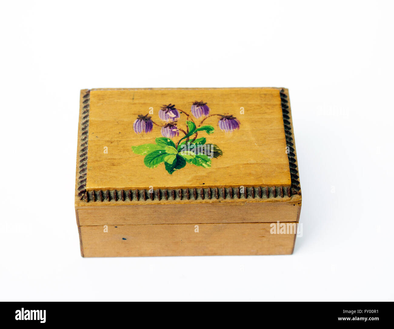 Vintage Small Wooden Box on White Background Stock Photo - Alamy