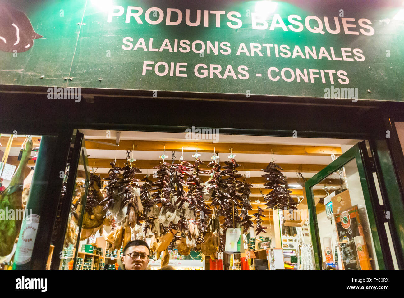 Paris, France, Artisanal French Food Shopping, Basque Grocery Store ...