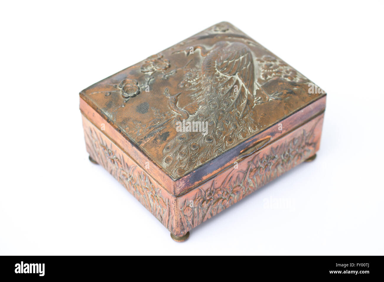 Vintage Small Wooden Box on White Background Stock Photo - Alamy