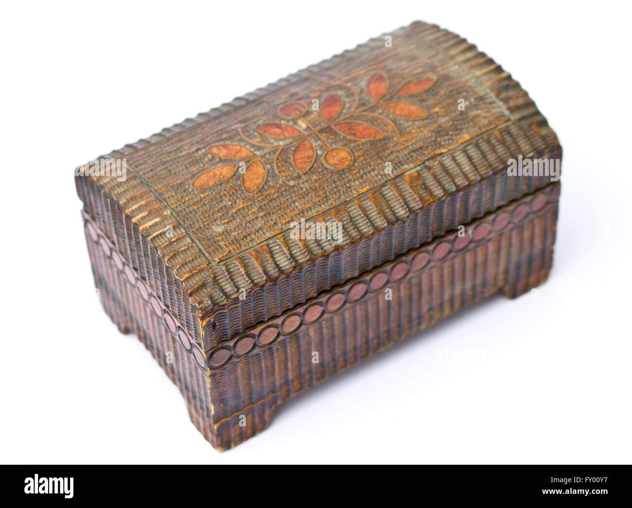 Vintage Small Wooden Box on White Background Stock Photo - Alamy