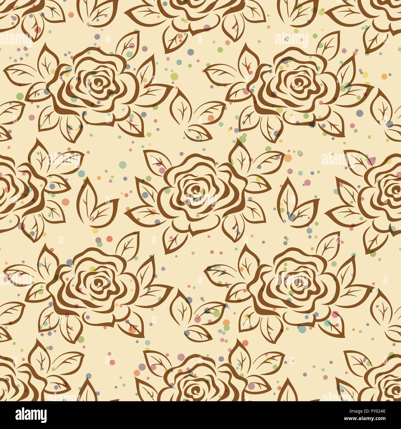 Seamless, Flowers Rose Contours Stock Vector Image & Art - Alamy