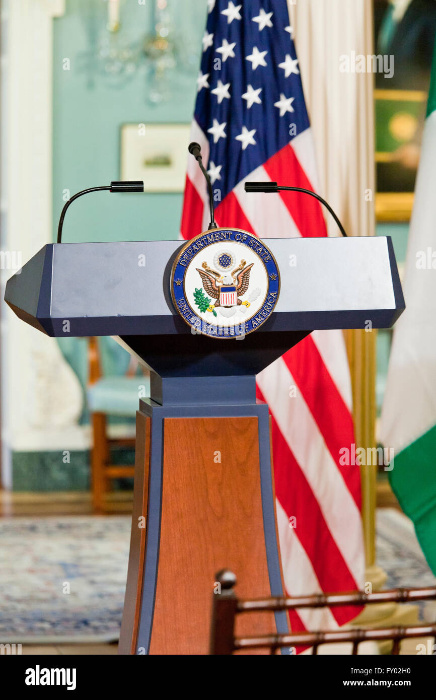 US State Department lectern - USA Stock Photo - Alamy