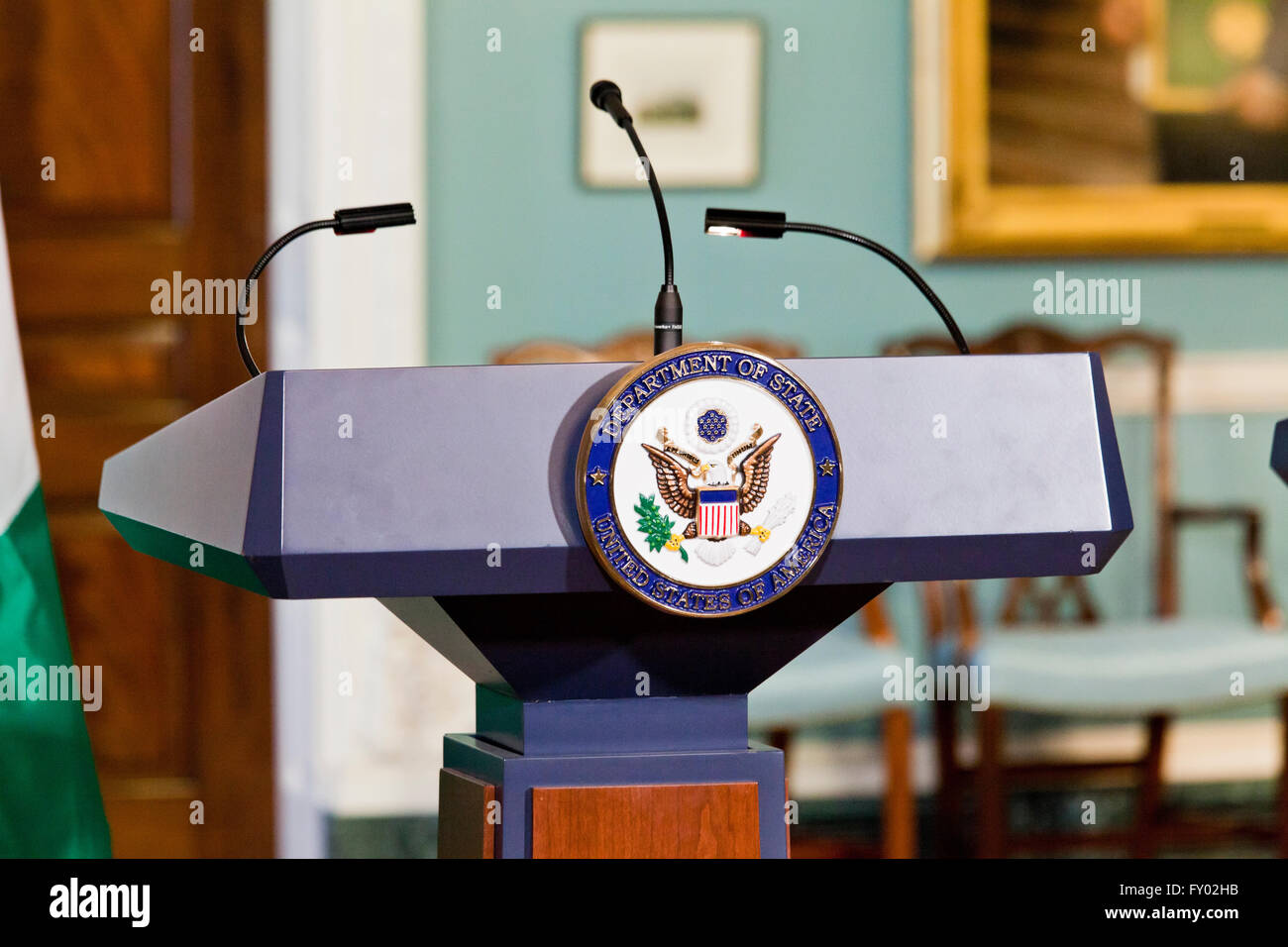 US State Department lectern - USA Stock Photo - Alamy