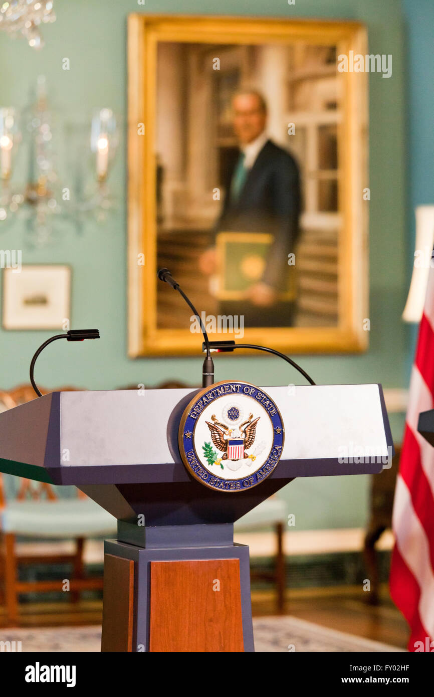 US State Department lectern - USA Stock Photo - Alamy