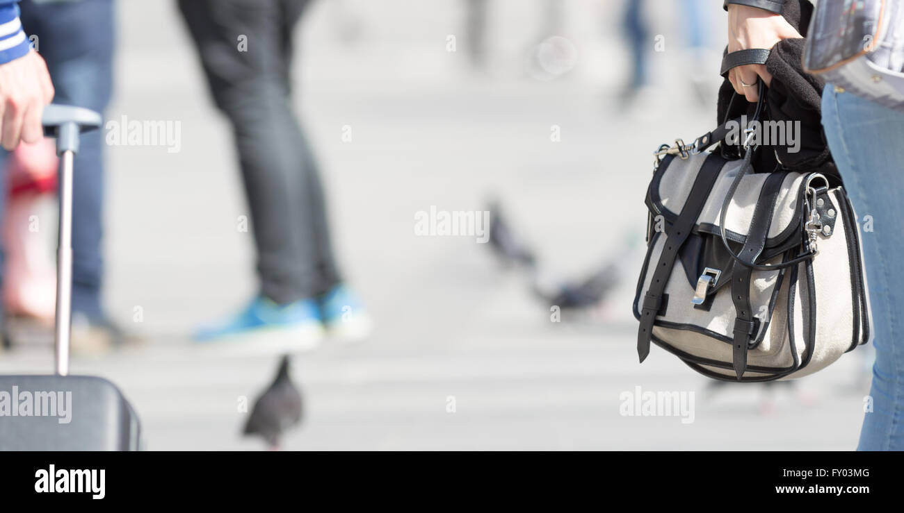 People shopping outdoor in the street, urban concepts Stock Photo - Alamy
