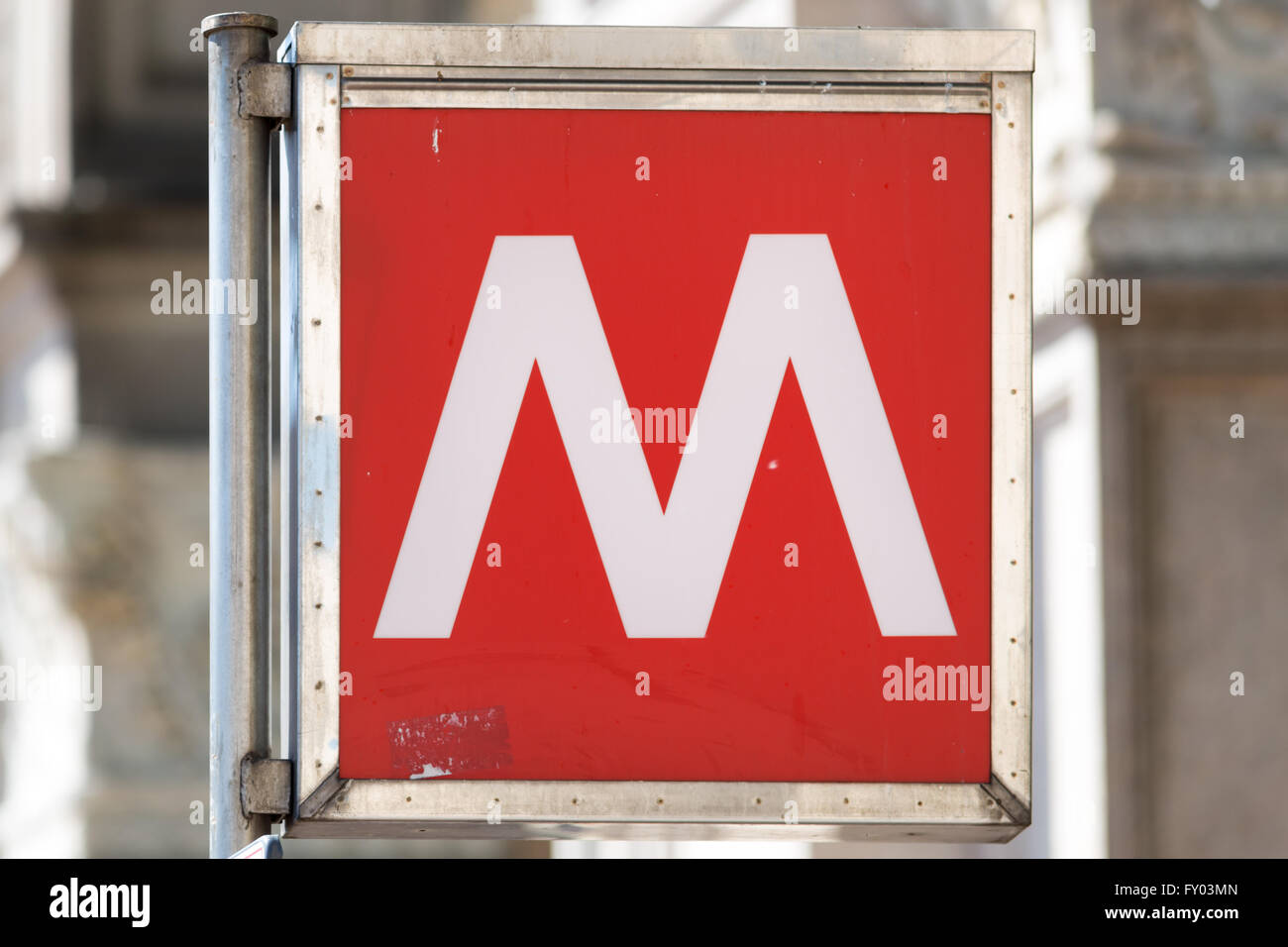 Metro sign in Milan, Italy Stock Photo - Alamy
