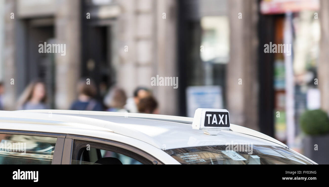 Italian taxi car outdoor in the street Stock Photo - Alamy
