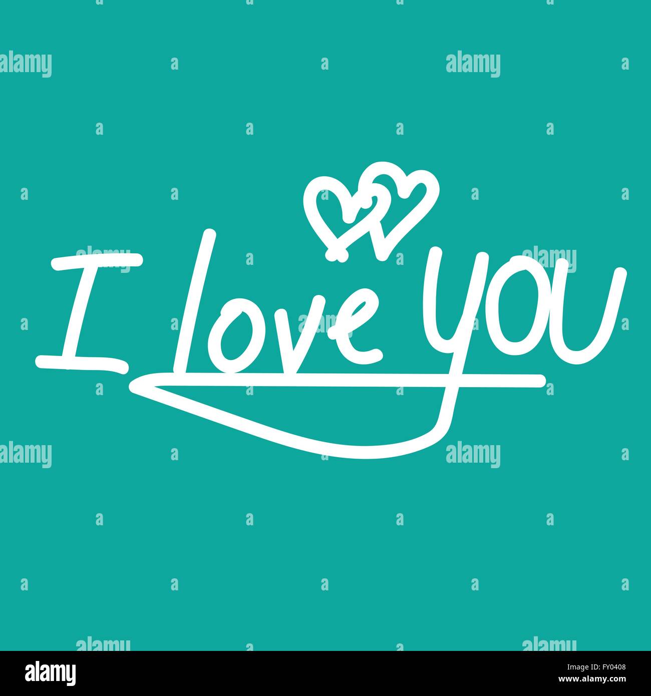 I LOVE YOU hand lettering , handmade calligraphy Stock Vector Image ...