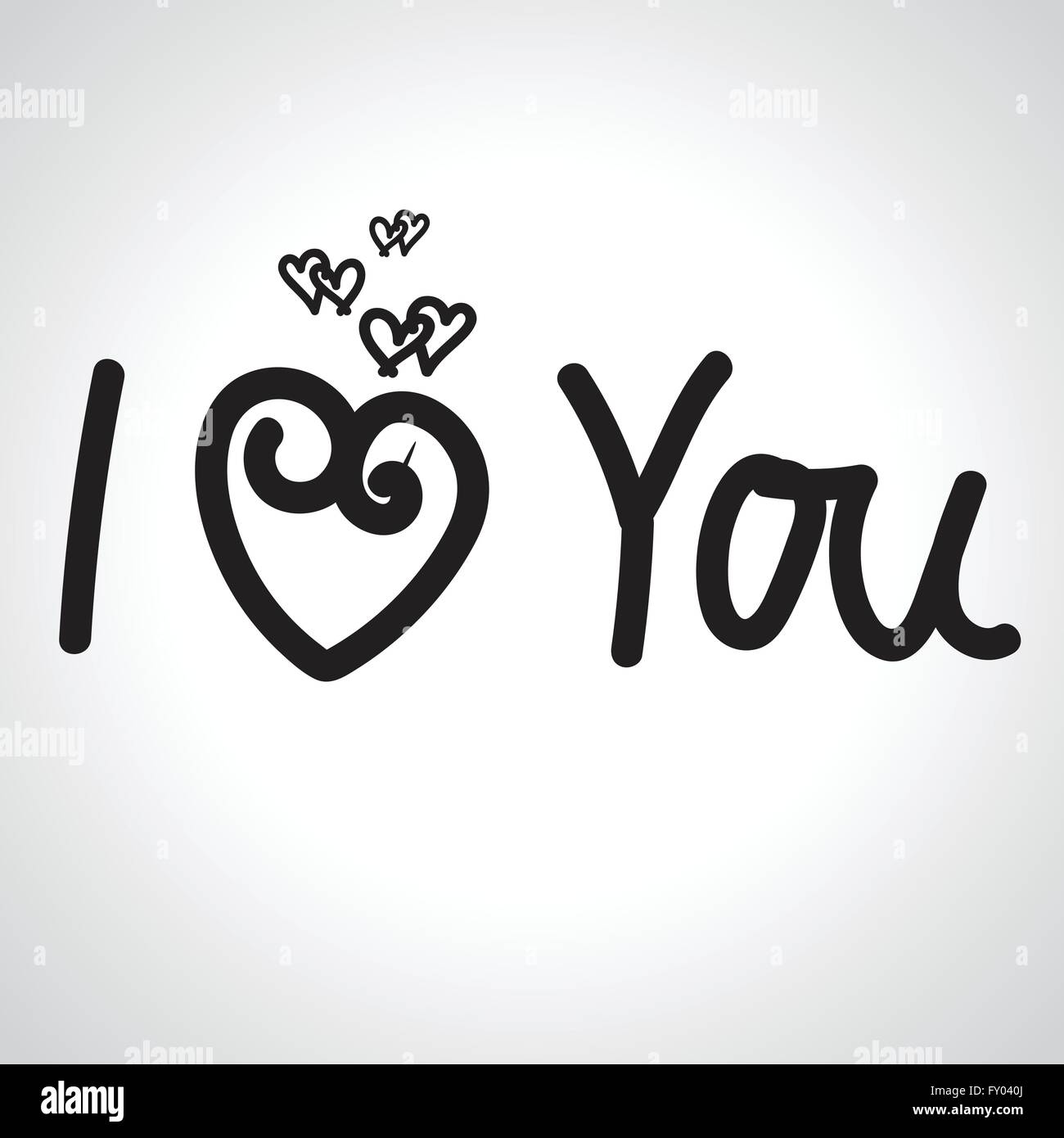 I LOVE YOU hand lettering , handmade calligraphy Stock Vector Image ...
