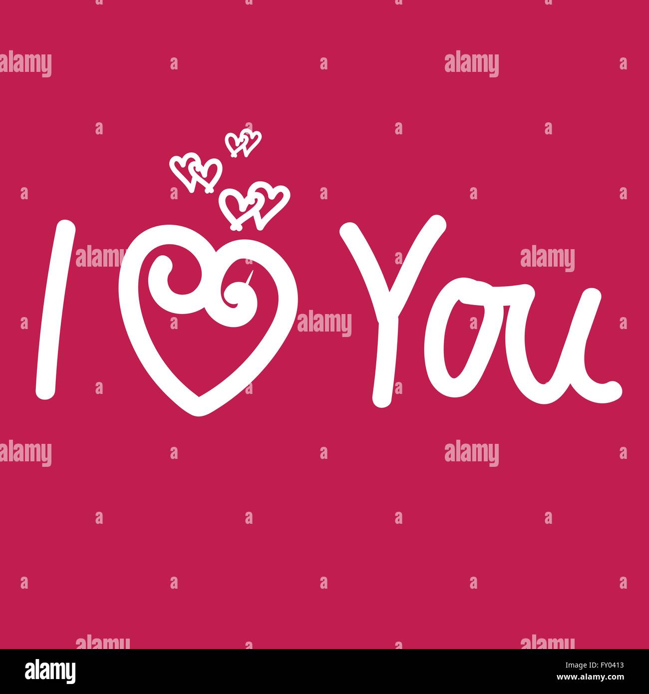 I LOVE YOU hand lettering , handmade calligraphy Stock Vector Image ...