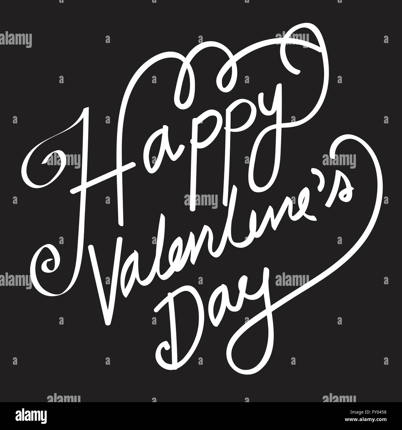 HAPPY VALENTINES DAY Hand Lettering handmade calligraphy vector Stock ...