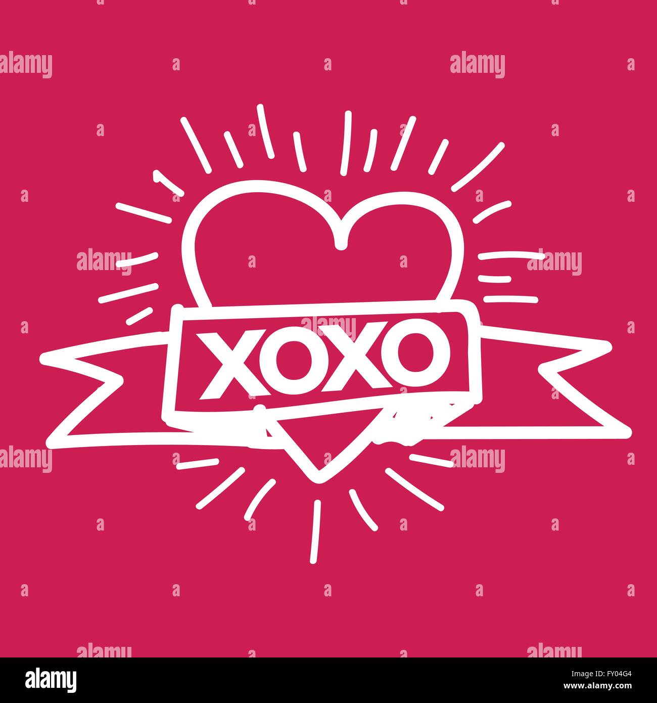 Heart Love Xoxo , Valentines day illustration Stock Vector Image & Art ...