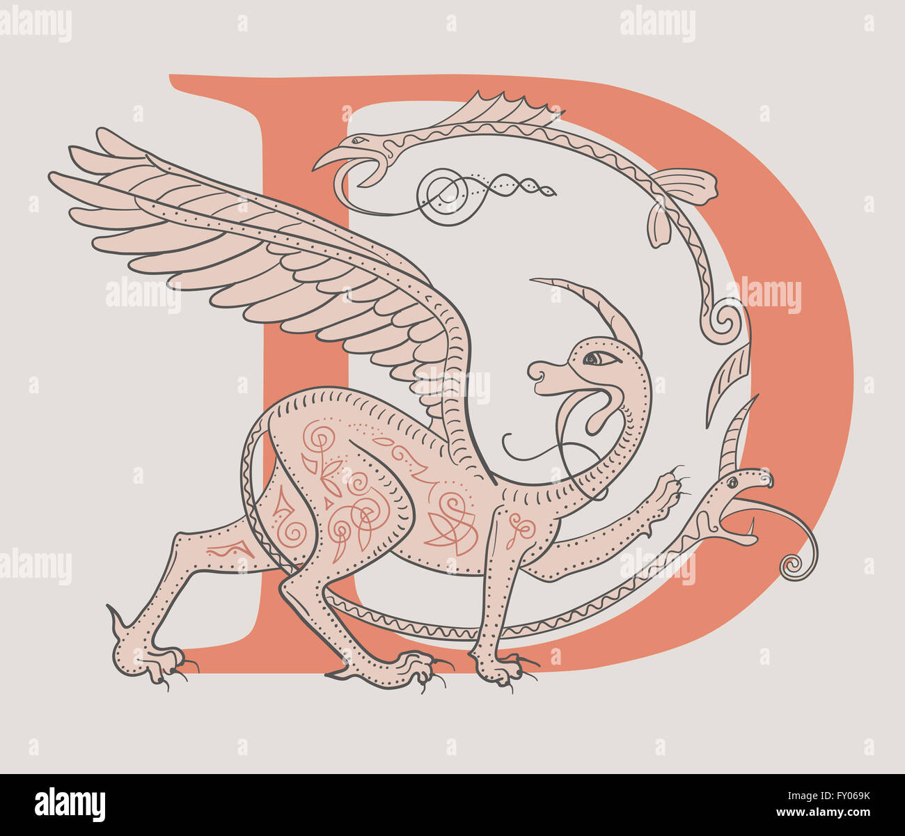 Medieval monster line drawing hi-res stock photography and images - Alamy