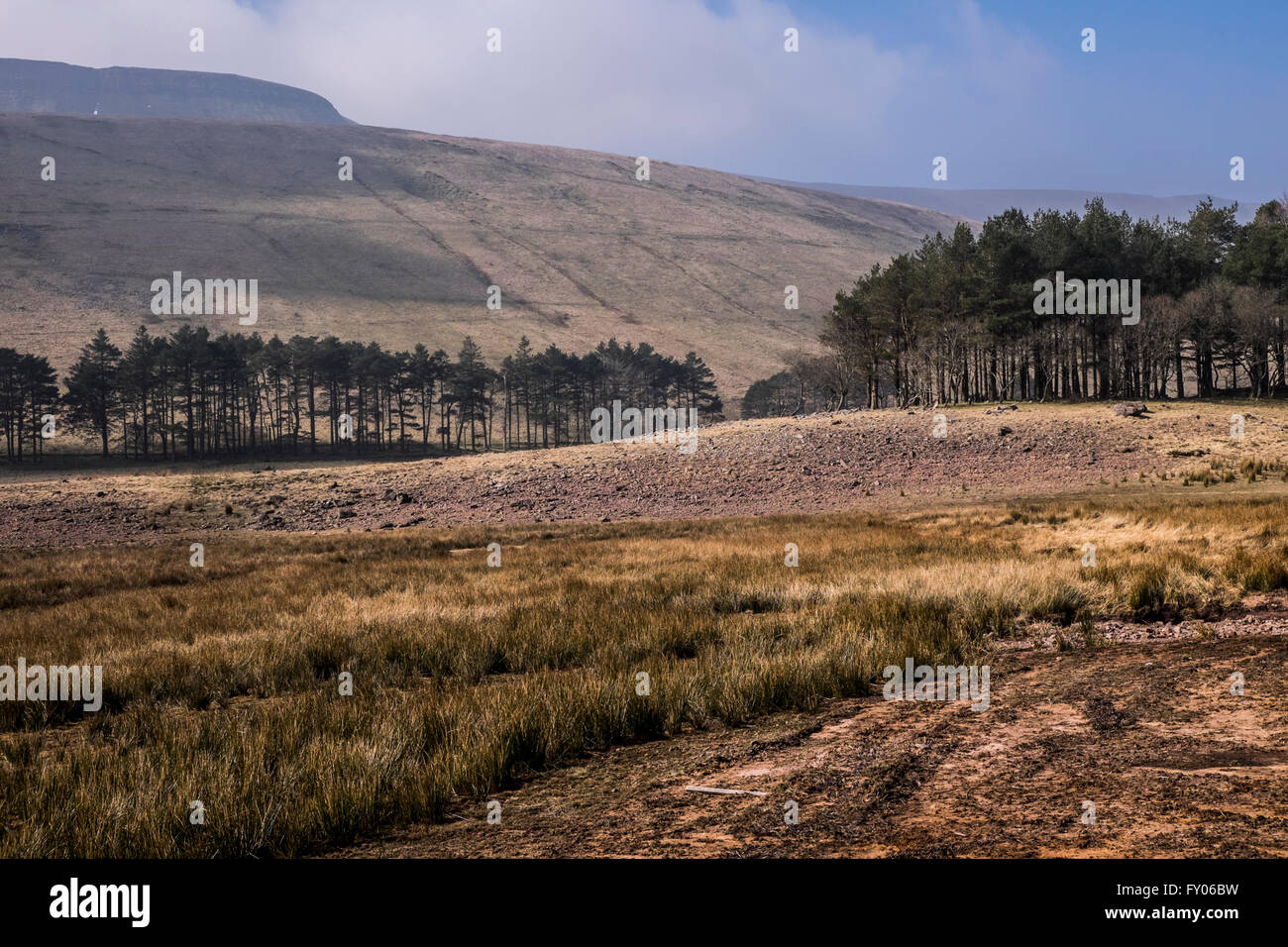 Upper Neuadd Reservoir, drained of water Stock Photo - Alamy