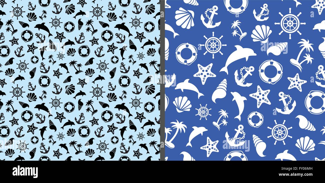summer sea pattern Stock Vector Image & Art - Alamy