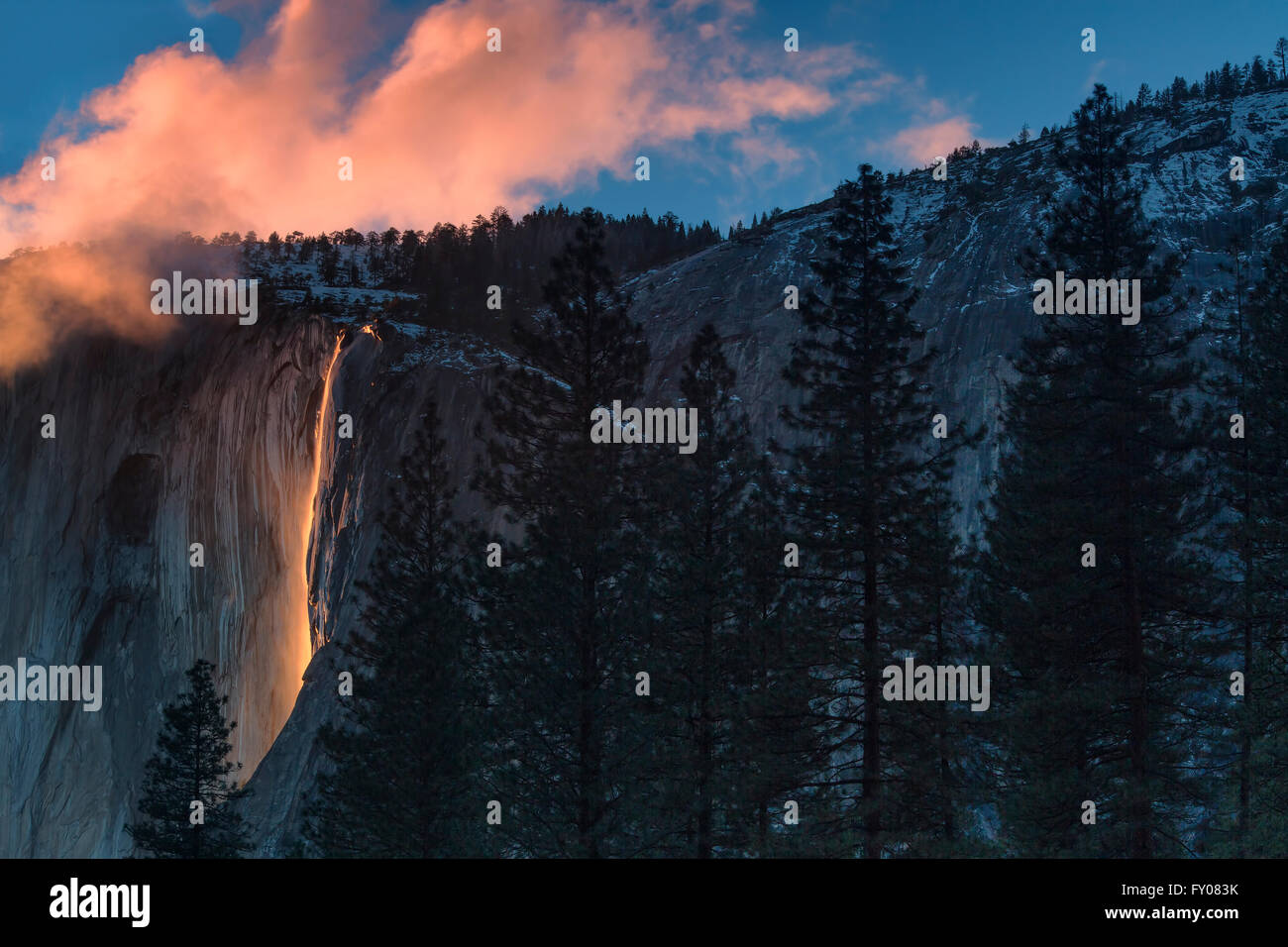 Horsetail Fall in Yosemite National Park Stock Photo - Alamy