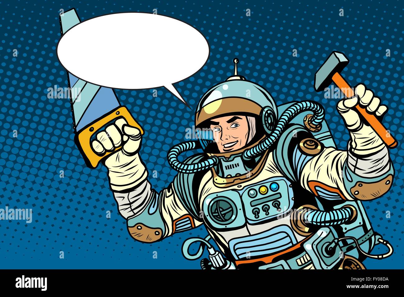 Astronaut with tools for repair Stock Vector Image & Art - Alamy