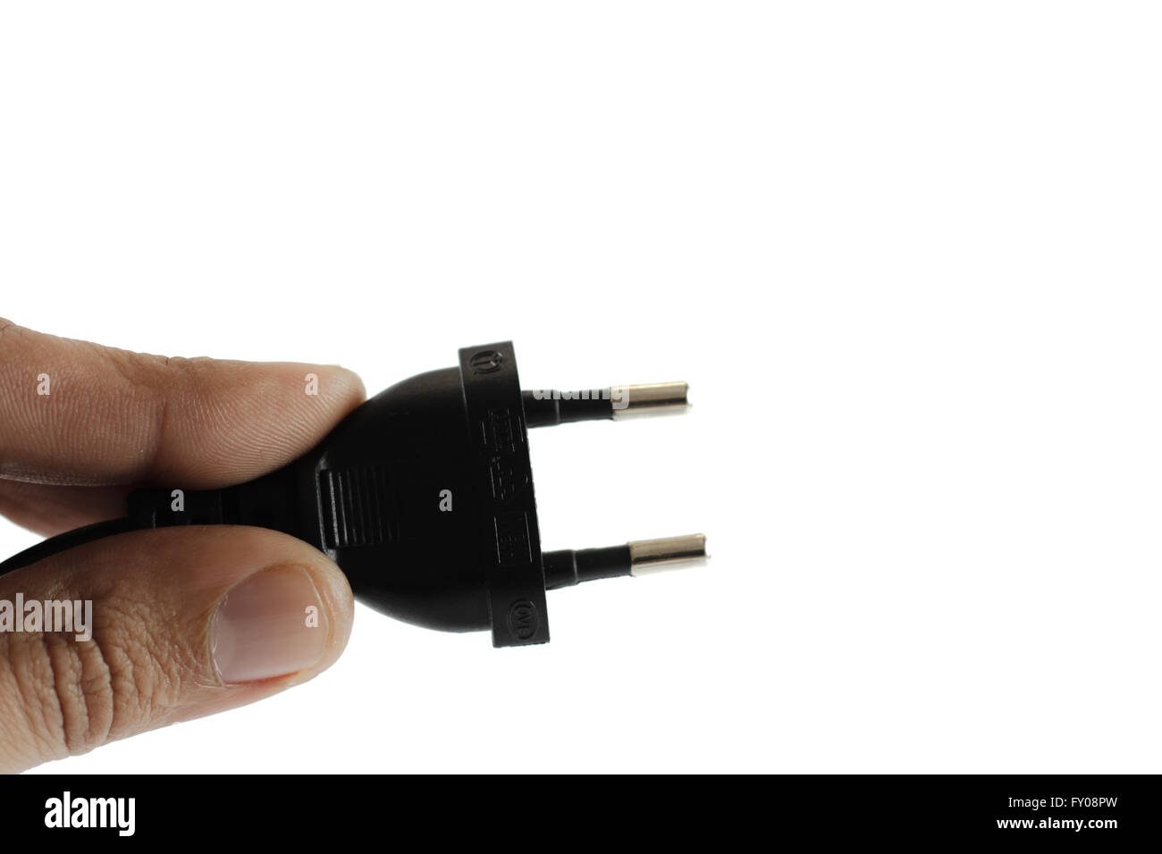 Man holding plug hi-res stock photography and images - Alamy