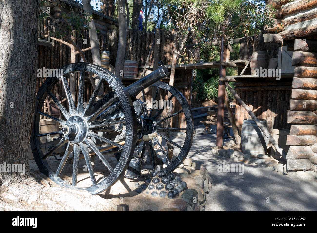 Cannon in Frontierland at Disneyland Stock Photo - Alamy
