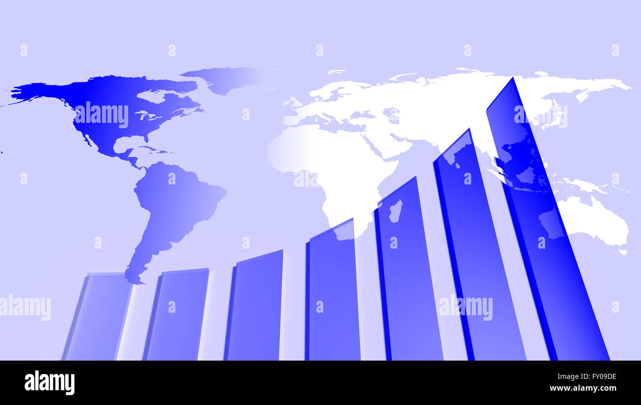 Growth chart and earth map Stock Photo - Alamy