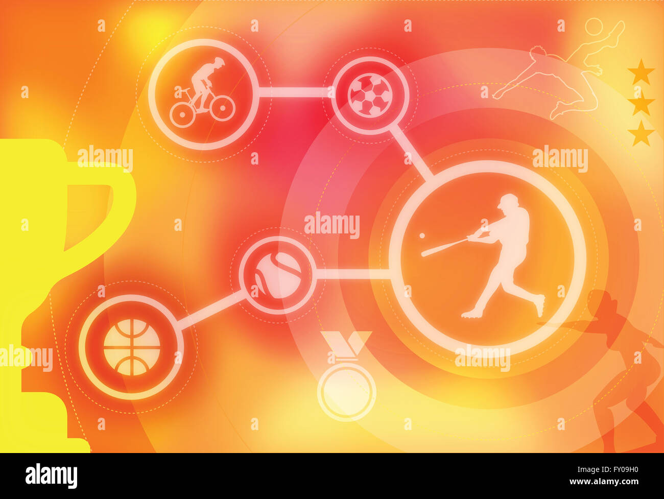 Illustrative image of collage representing various types of sports ...