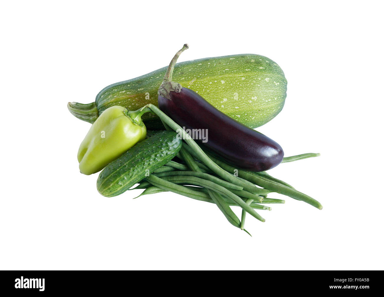 Set of various raw vegetables on white background. Isolated with ...