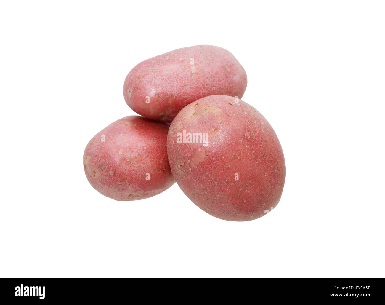 Few raw potatoes on white background. Isolated with clipping path Stock ...
