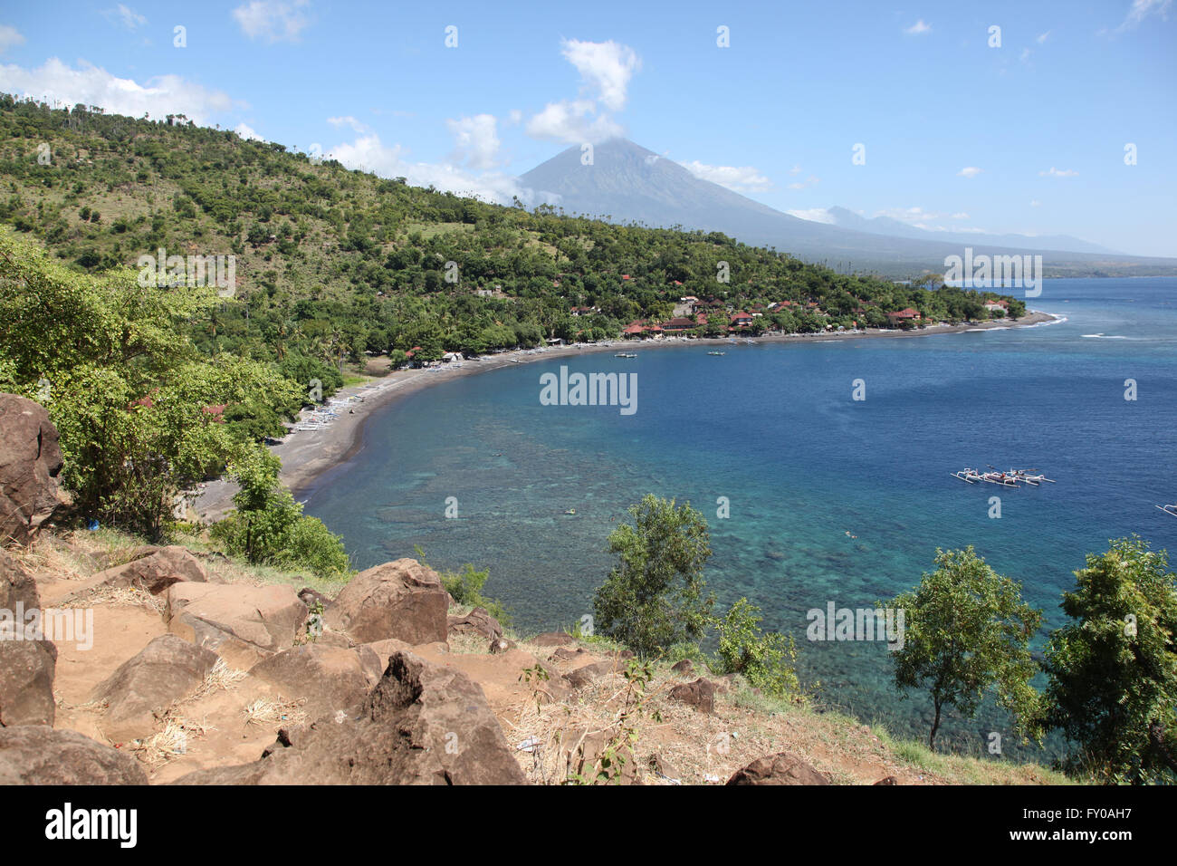 Bay in the village of Amed, Bali, Indonesia Stock Photo - Alamy