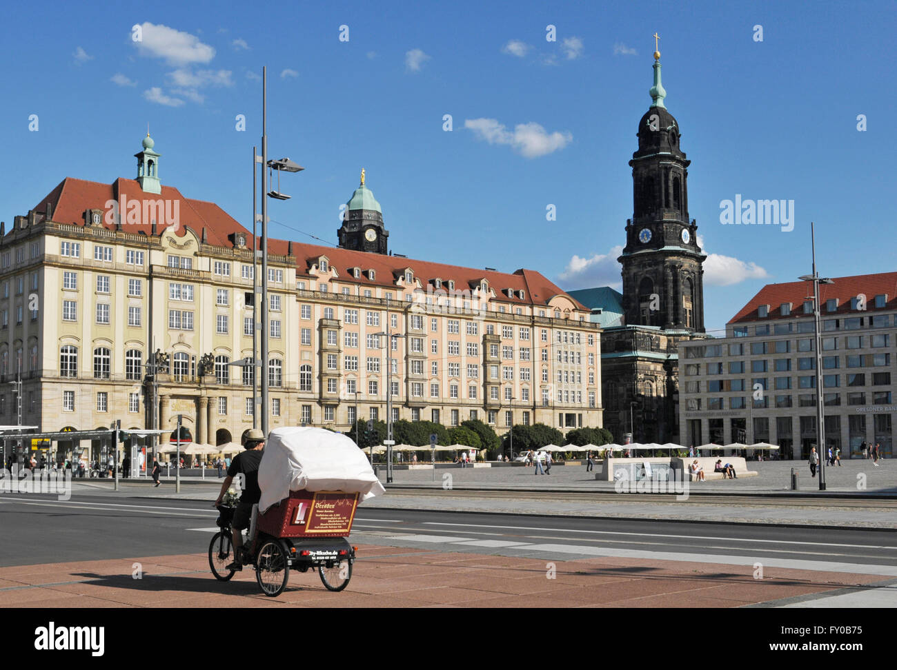 rickshaw in Altmarkt square, Dresden, Germany Stock Photo - Alamy