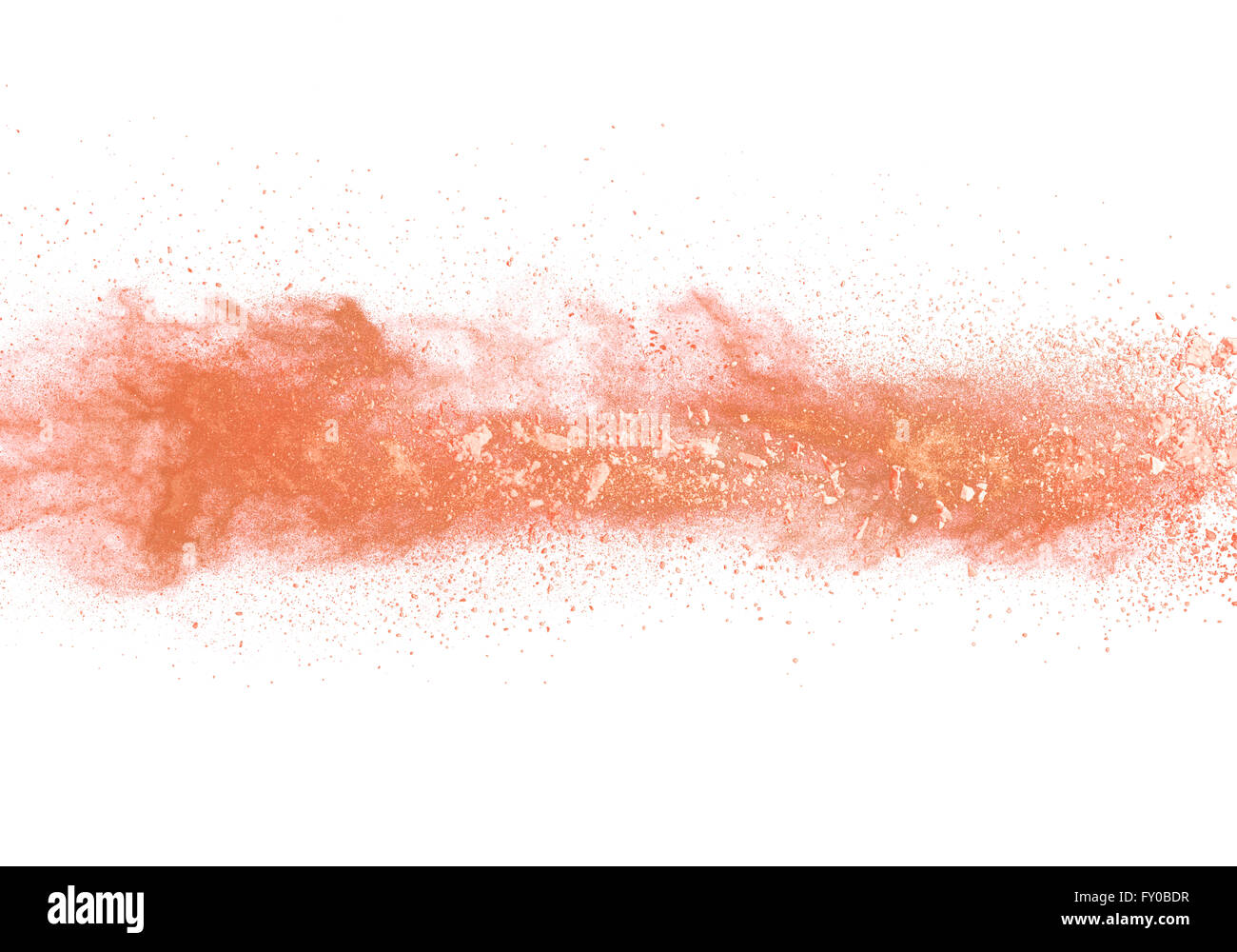Explosion of red powder on white background Stock Photo - Alamy