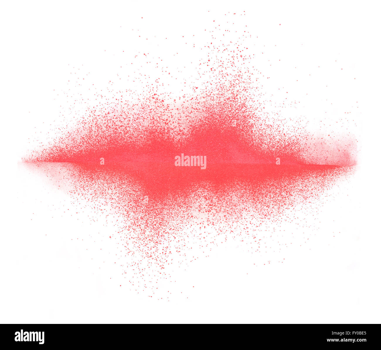 Explosion of red powder on white background Stock Photo - Alamy
