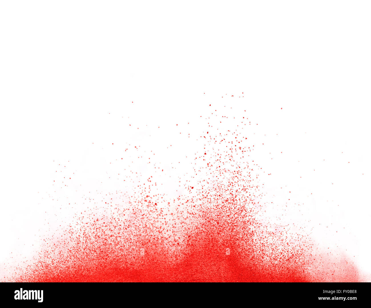 Explosion of red powder on white background Stock Photo - Alamy
