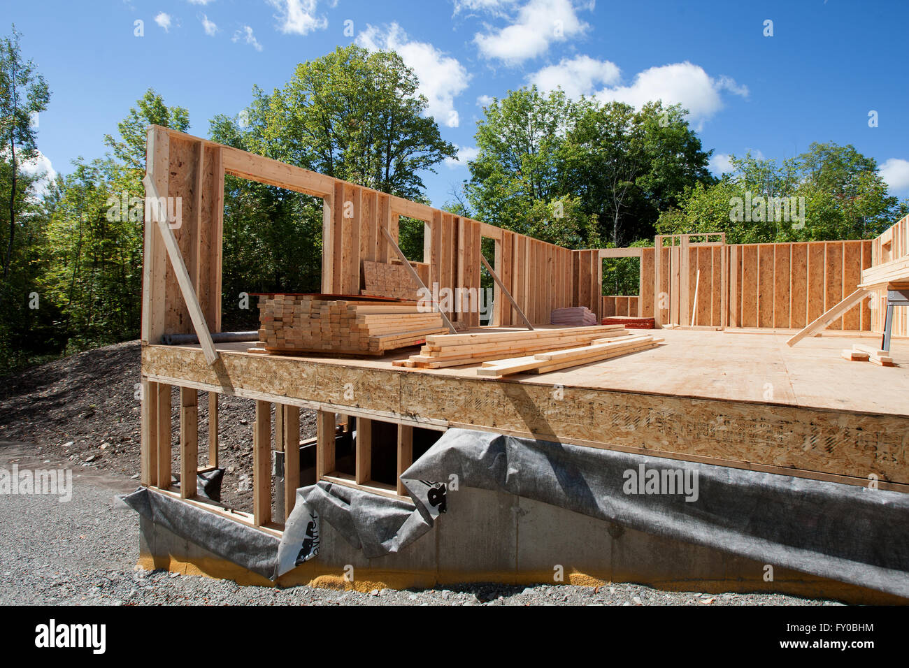 Framing for a new house Stock Photo - Alamy