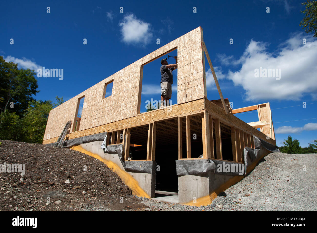 Framing for a new house Stock Photo - Alamy
