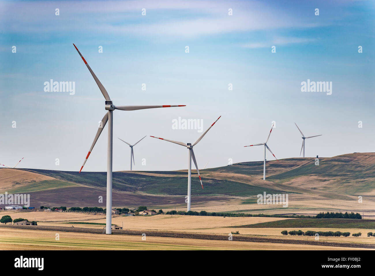 series of wind turbines on the italian landsdape Stock Photo - Alamy