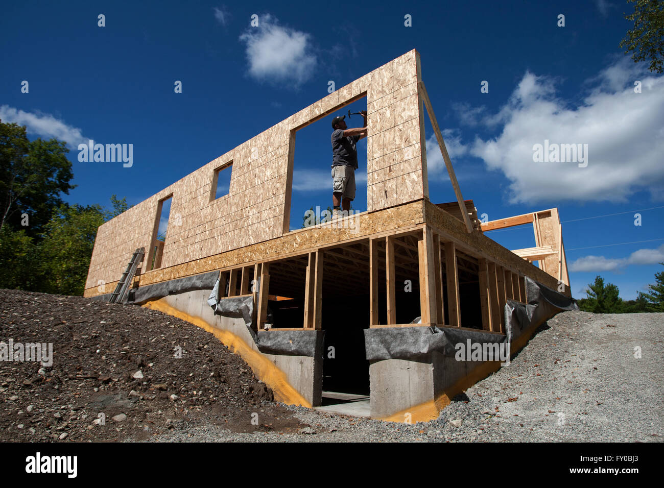 Framing for a new house Stock Photo - Alamy