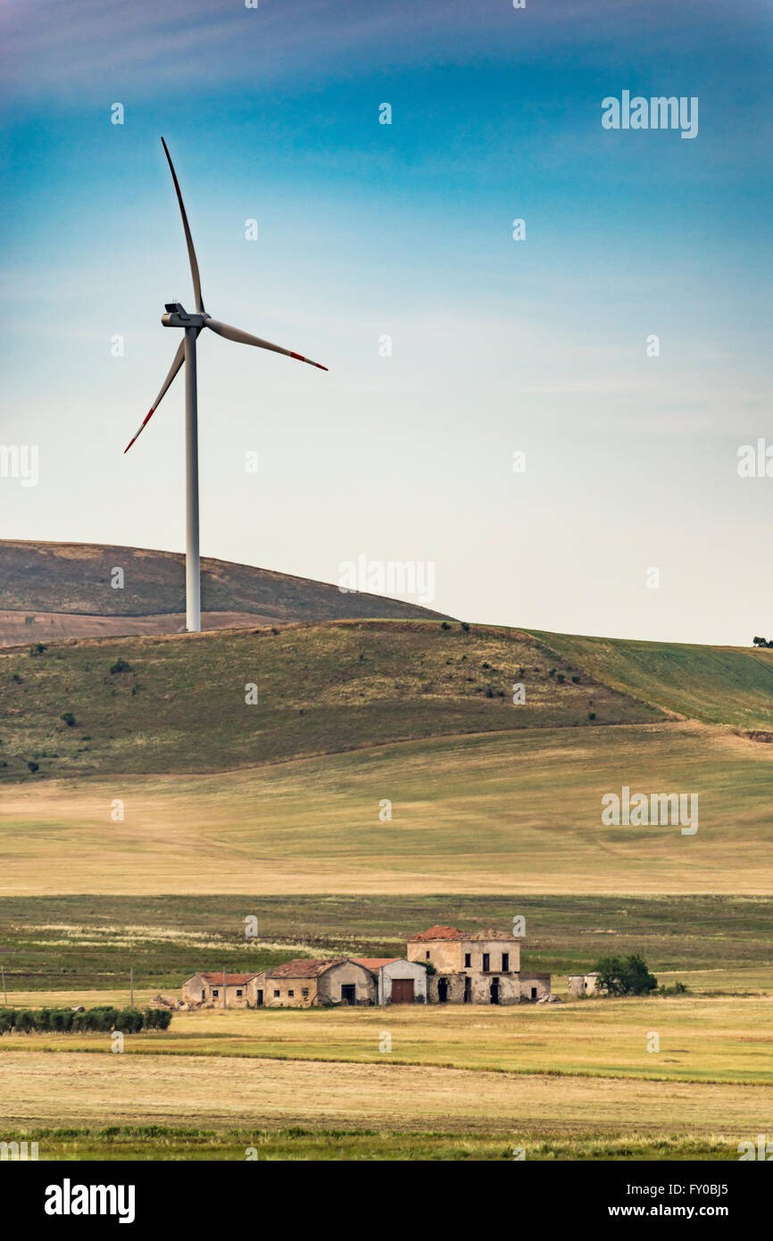 series of wind turbines on the Italian landscape Stock Photo - Alamy