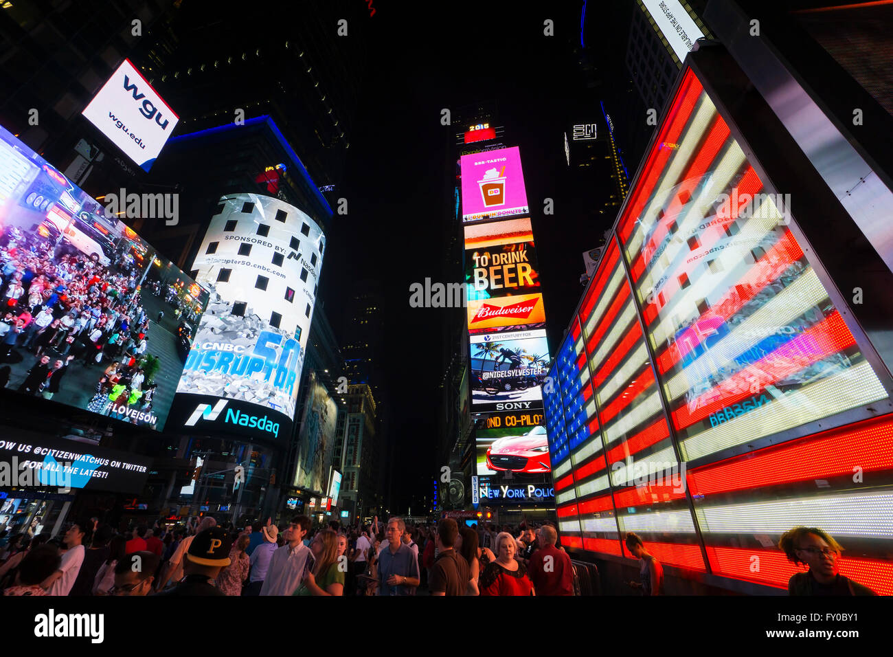 NEW YORK CITY -JUNE 12: Times Square the major commercial intersection ...