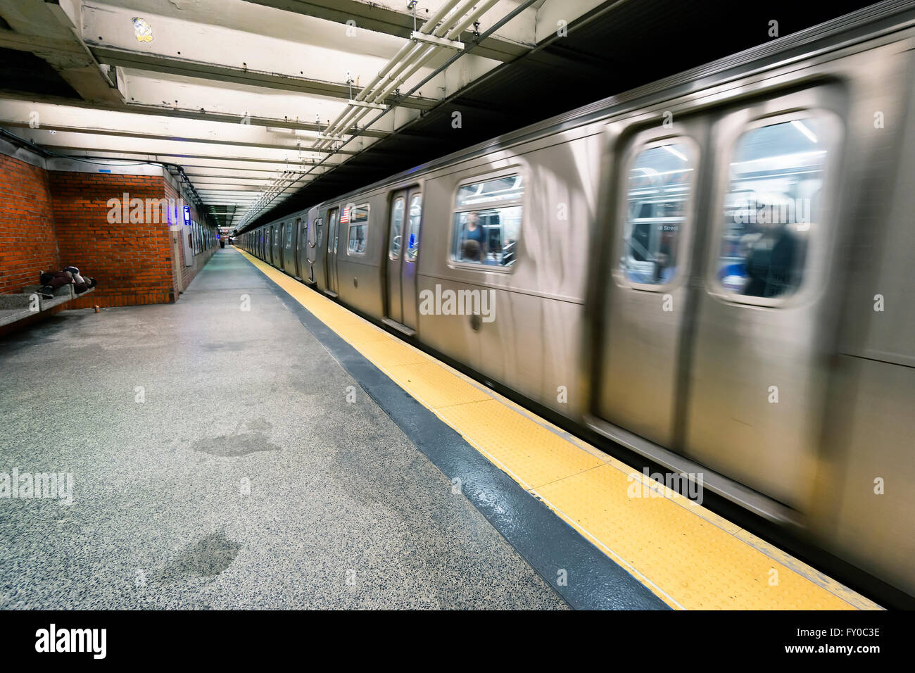 NEW YORK CITY - JUNE 13, 2015: train on New York City subway with ...