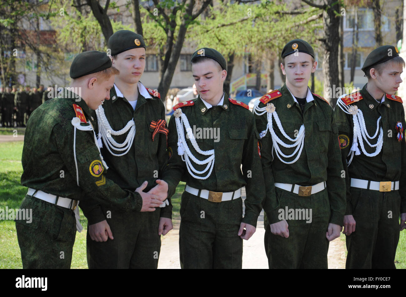 Kovrov, Russia. 9th May, 2015. Military cadets preparing for the ...
