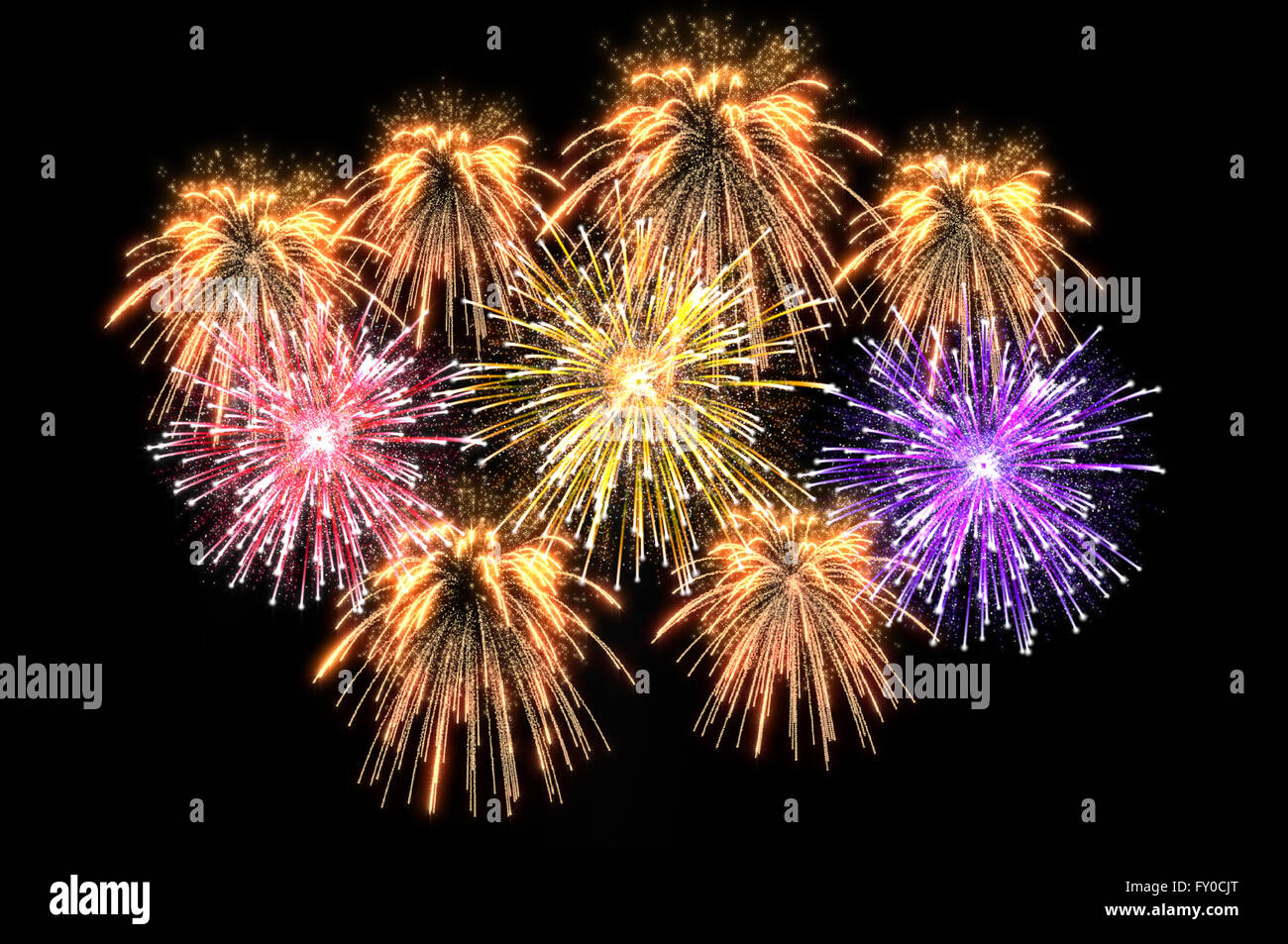 glowing fireworks display Stock Photo - Alamy