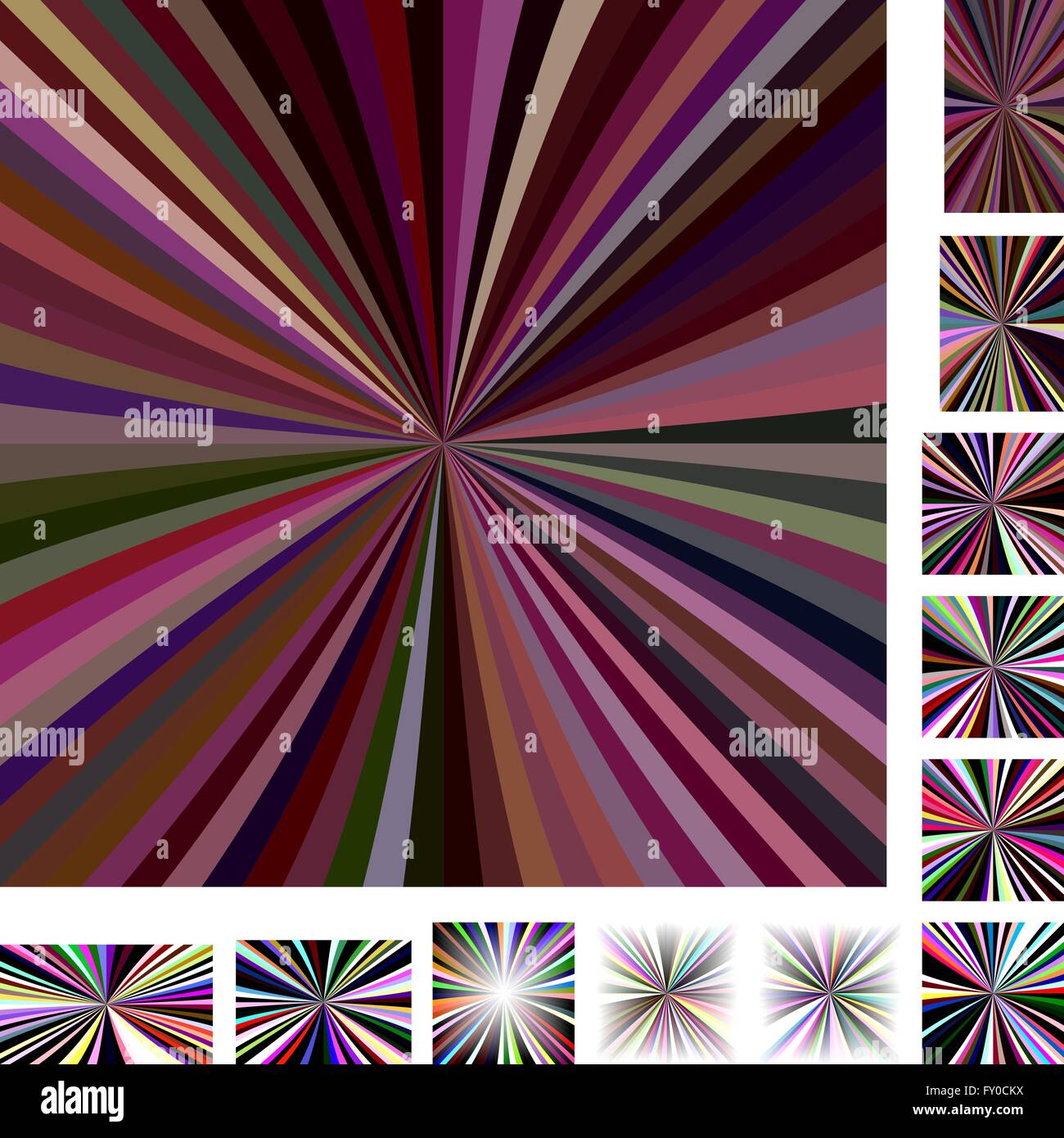 Dark colorful ray burst background set Stock Vector Image & Art - Alamy