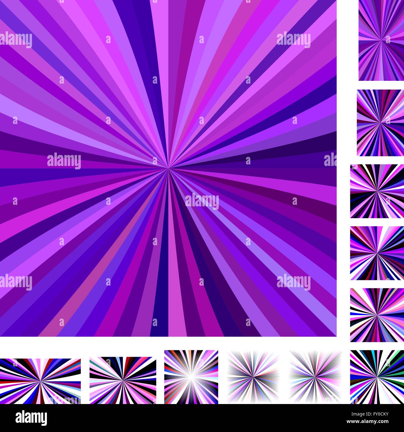 Purple colorful ray burst background set Stock Vector Image & Art - Alamy