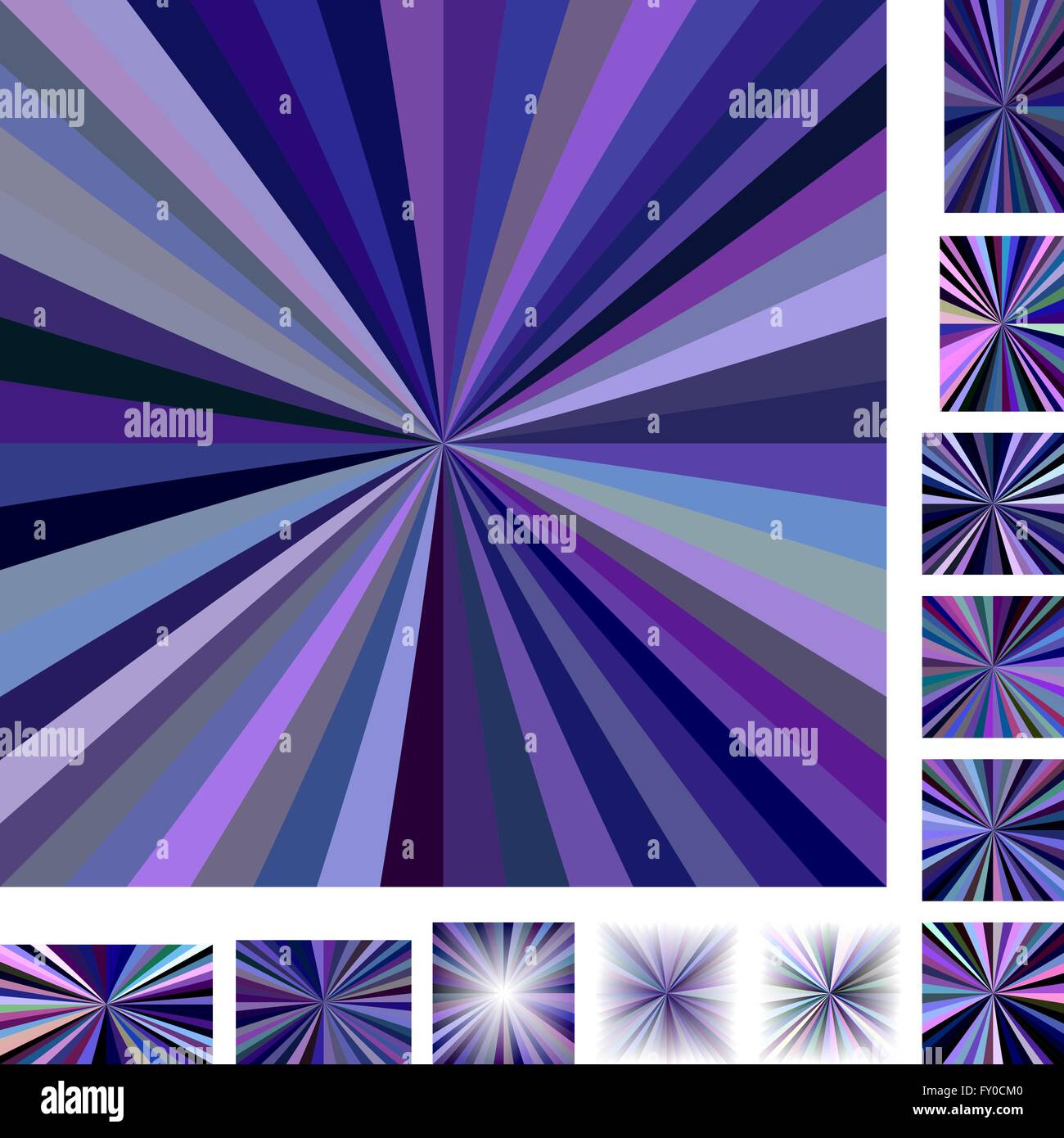 Purple multicolored ray burst background set Stock Vector Image & Art ...